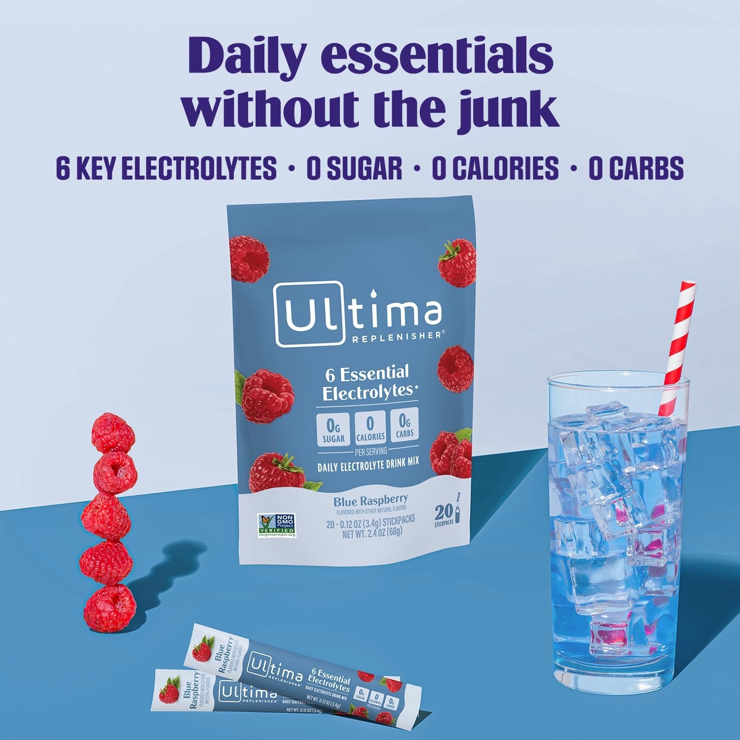 Ultima Replenisher Daily Electrolyte Powder Drink Mix – Berry Bliss ...